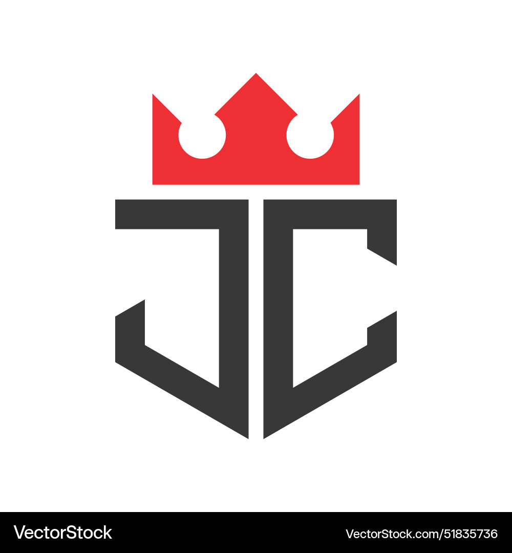 Letter jc crown logo Royalty Free Vector Image