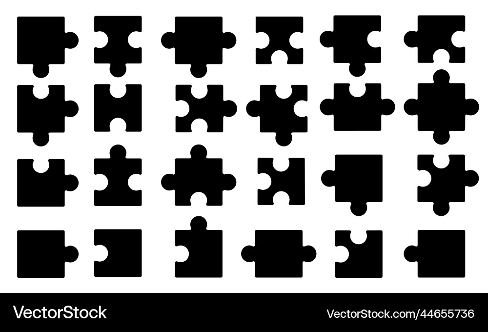 Puzzle pieces abstract jigsaw symbols for team Vector Image