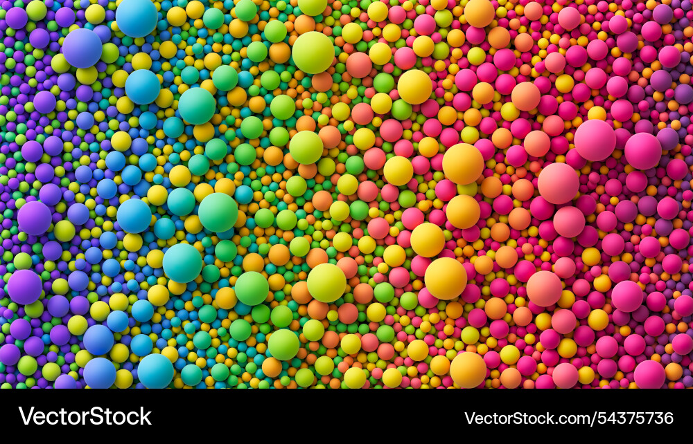 Rainbow gradient colorful soft balls background Vector Image