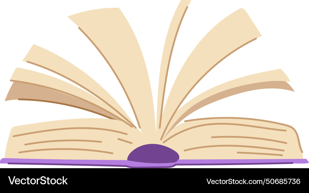 Text book open cartoon Royalty Free Vector Image