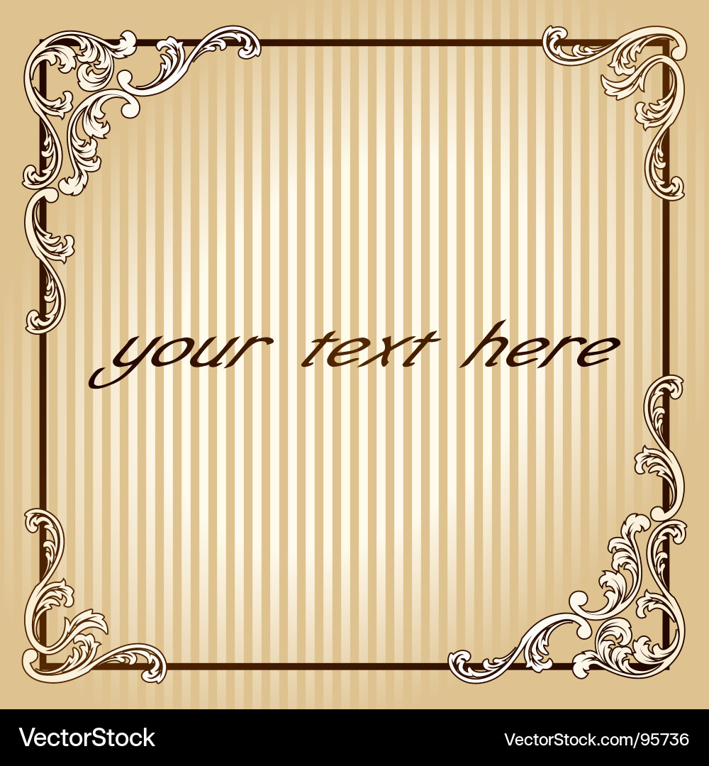 Vintage Sepia Frame with Floral Details Royalty Free Vector
