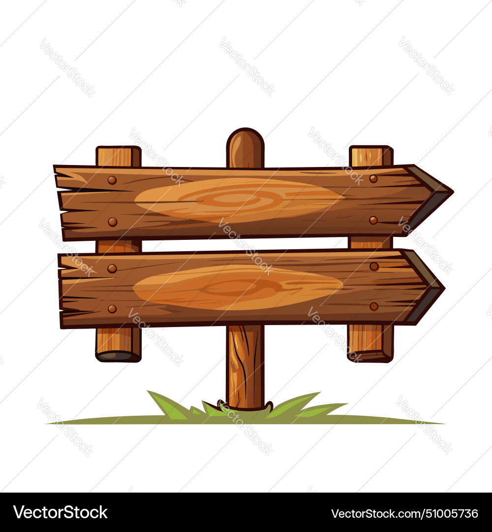 Wooden sign arrow Royalty Free Vector Image - VectorStock