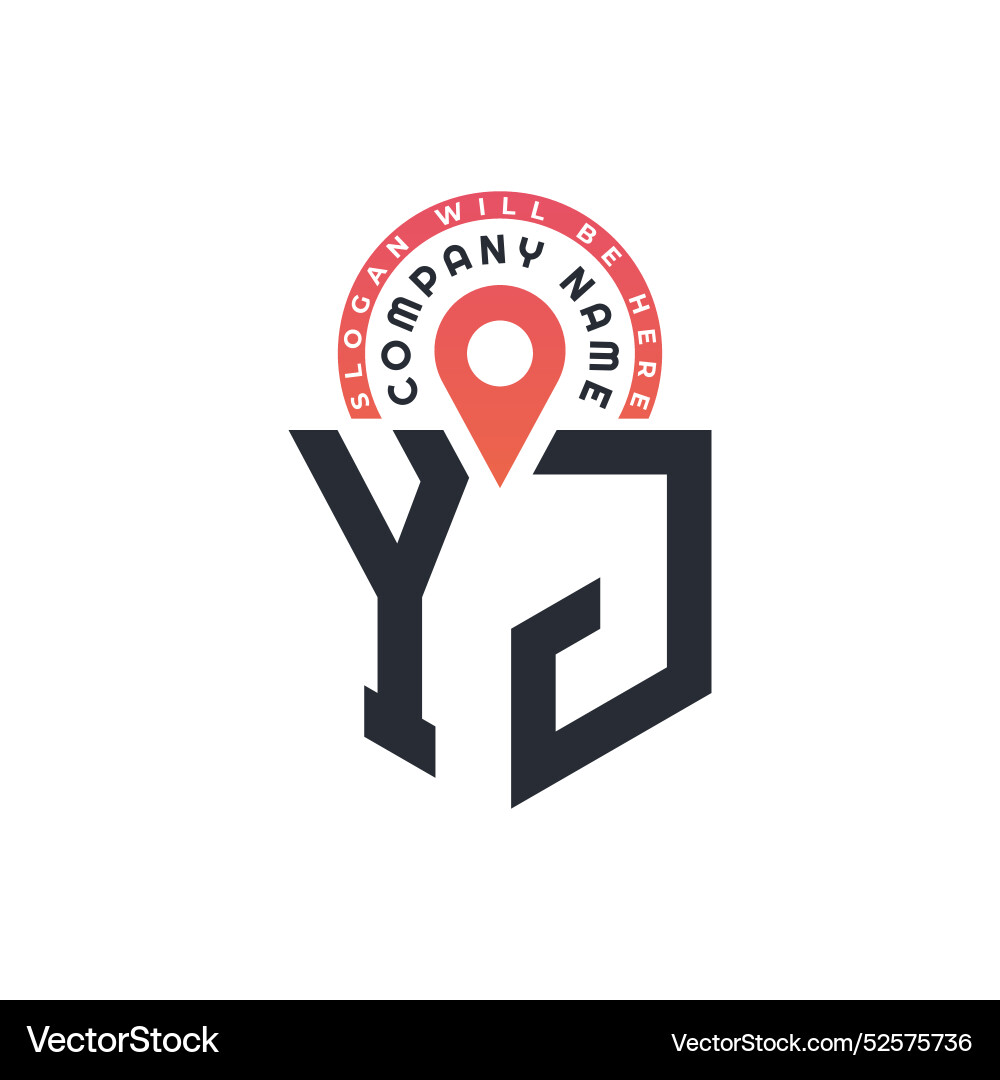 Yj location logo design for human resources Vector Image