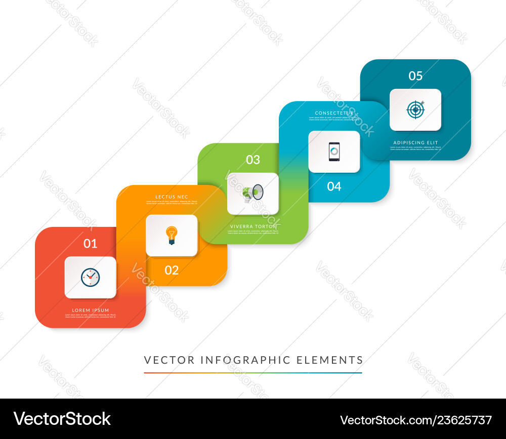 Five Step Staircase Infographic Royalty Free Vector Image