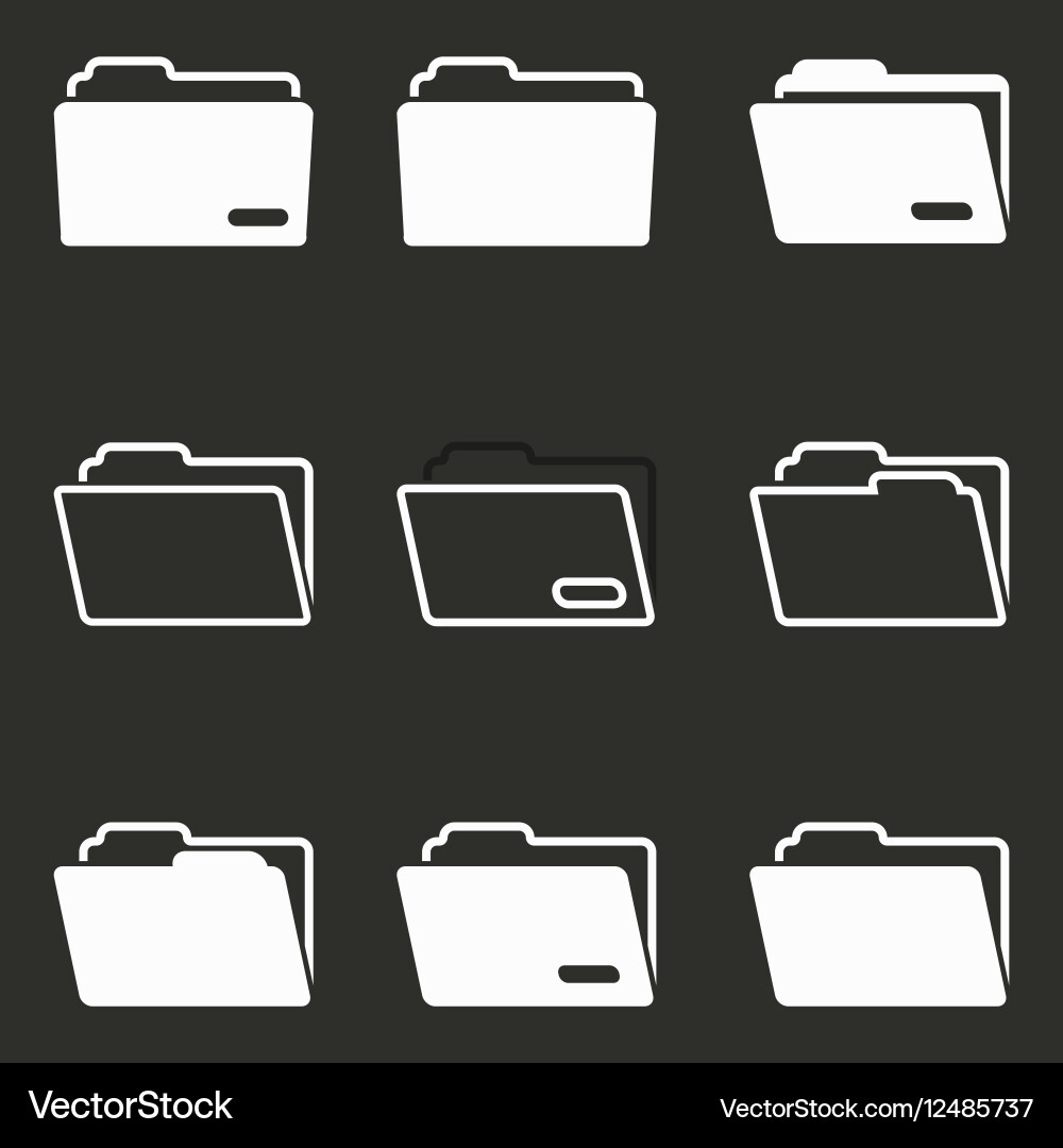 Folder Icon Collection Royalty Free Vector Image