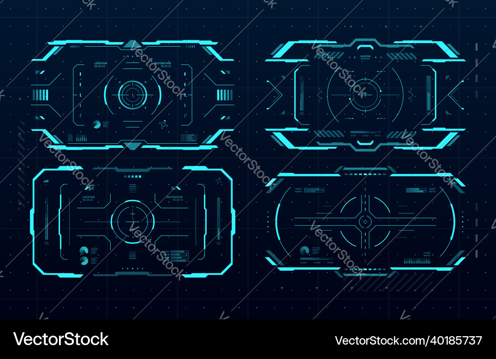 Hud aim control frame interface target screen ui Vector Image