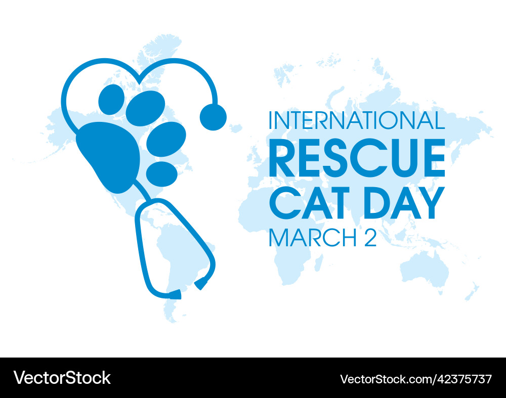 International rescue cat day Royalty Free Vector Image