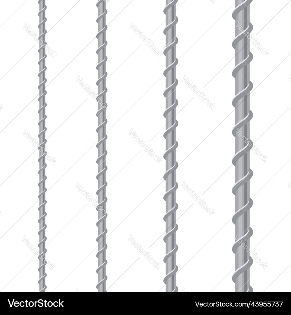 Rebars reinforcement steel isolated on white Vector Image