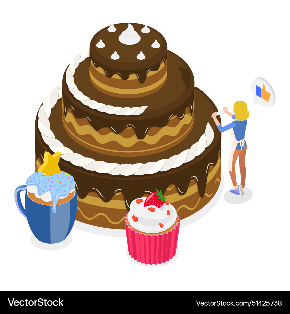 3d isometric flat of various Royalty Free Vector Image