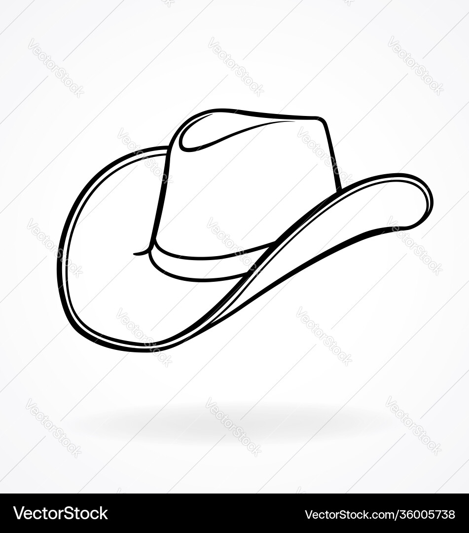 Cowboy Hat Outline Drawing Cowboy Hat Drawing Vector Images