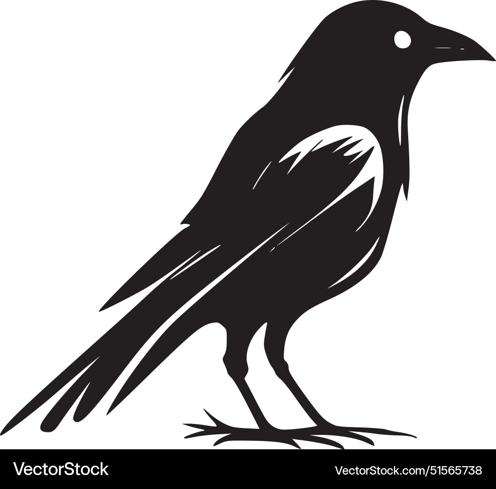 Crow - black and white isolated icon Royalty Free Vector