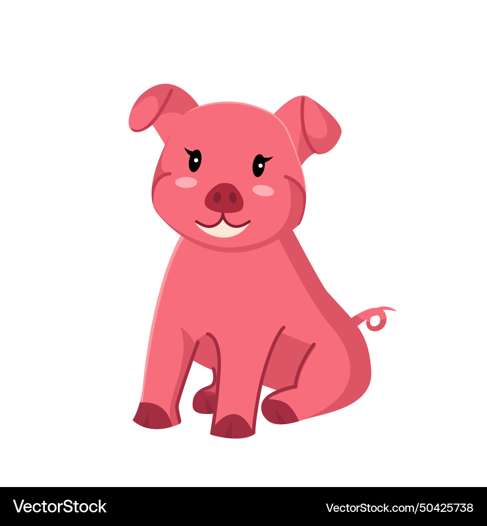 Cute pig character design Royalty Free Vector Image