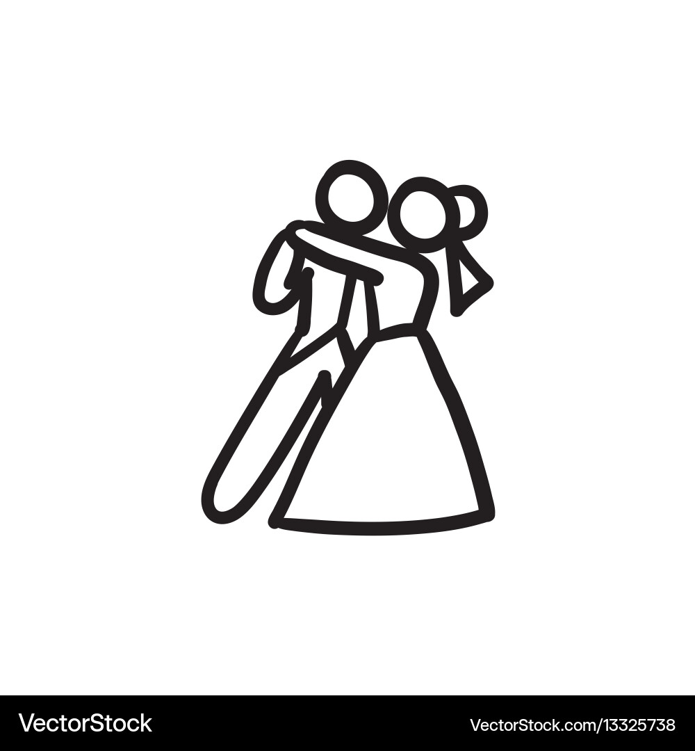 First wedding dance sketch icon Royalty Free Vector Image