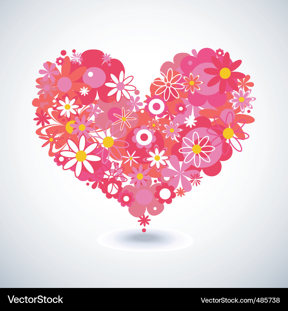 Floral heart Royalty Free Vector Image - VectorStock