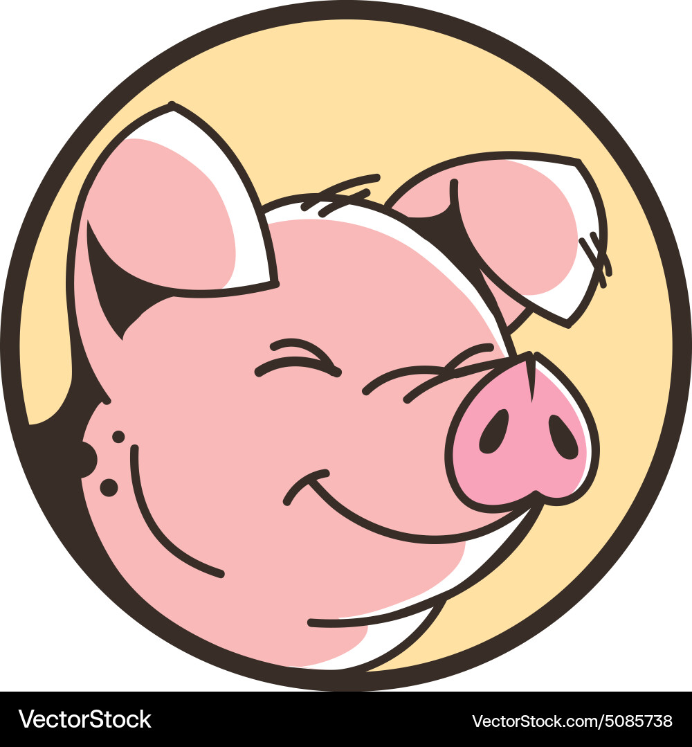 Happy pig Royalty Free Vector Image - VectorStock