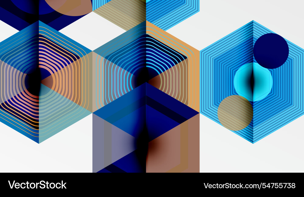Hexagons design geometric abstract background Vector Image