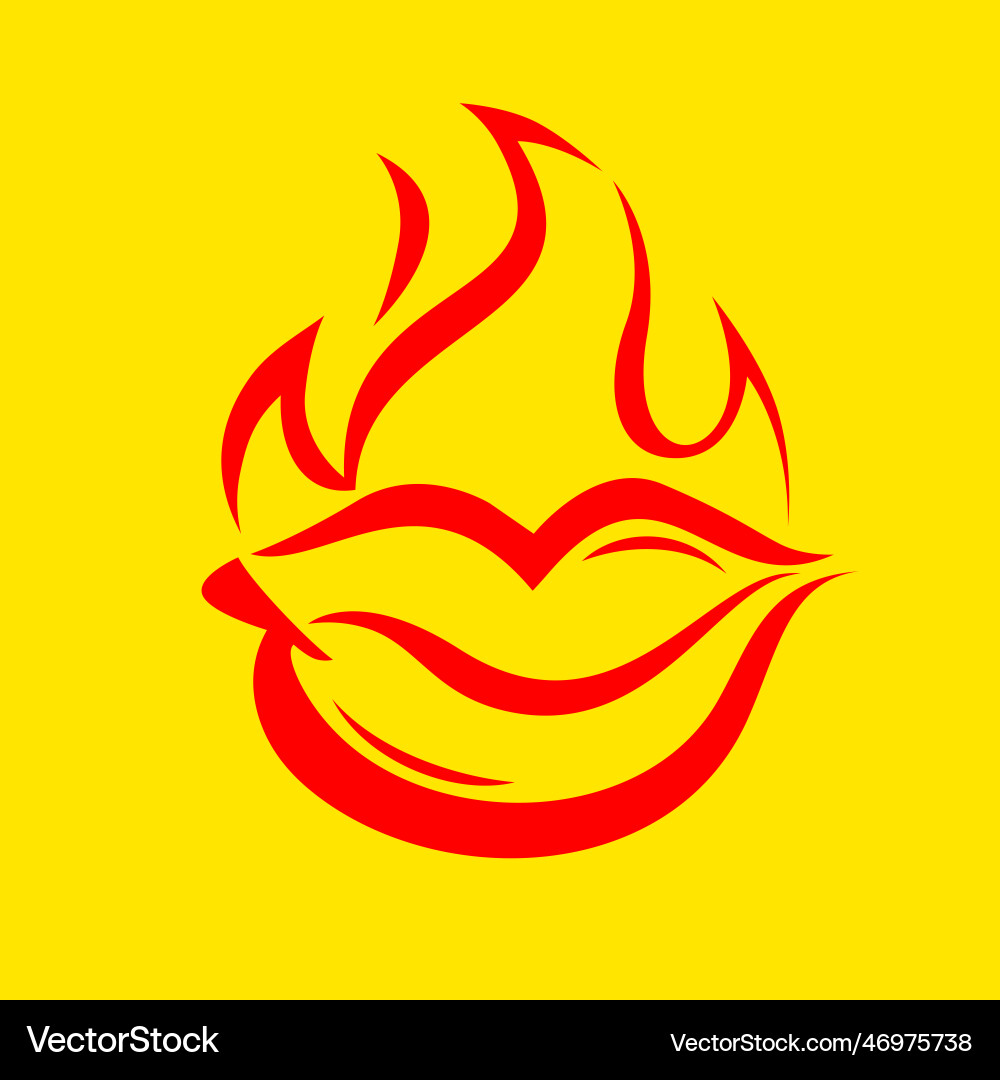 Hot chili lips logo design Royalty Free Vector Image