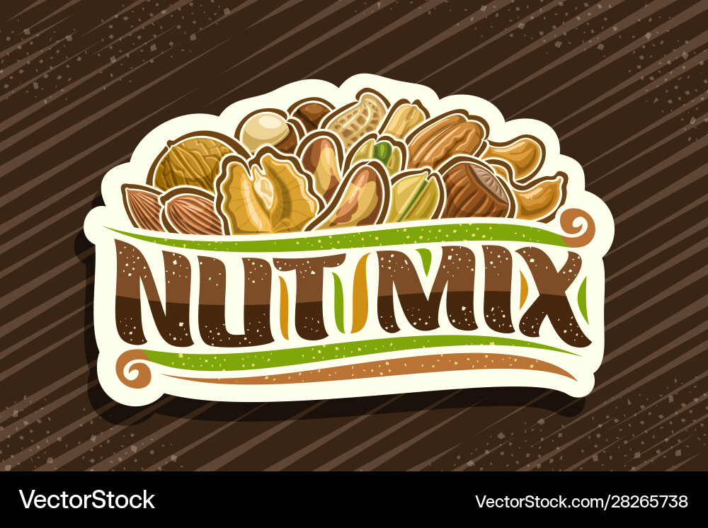 Logo for nut mix Royalty Free Vector Image - VectorStock