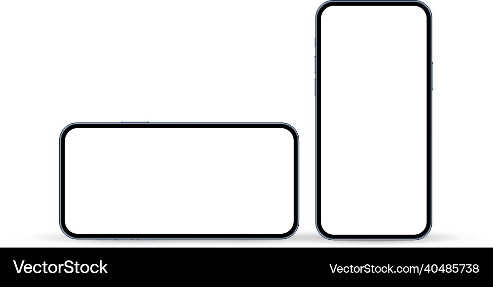 Smartphones mockups vertical and horizontal Vector Image