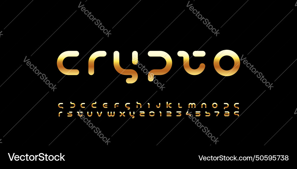 Technology rounded font Royalty Free Vector Image