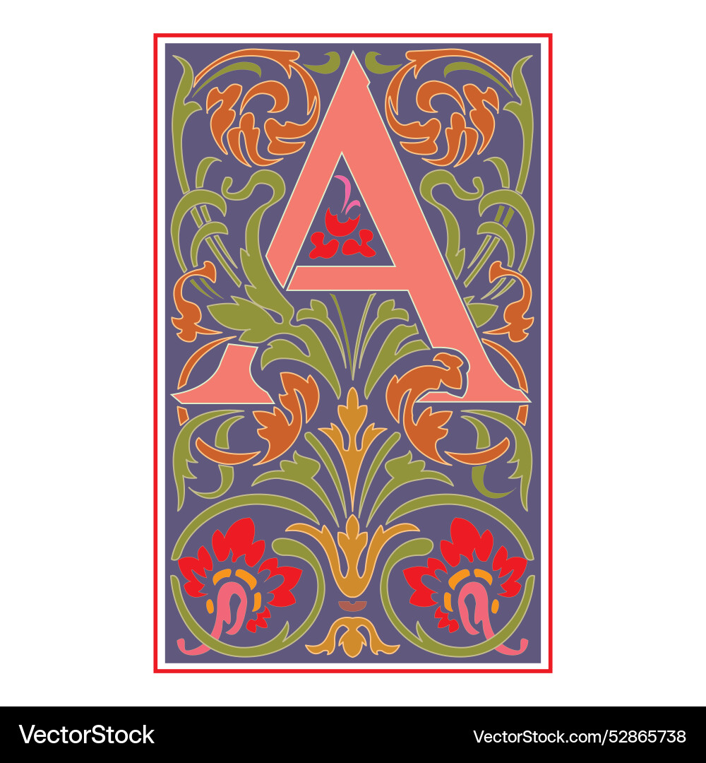 Victoriana initial caps font capital letter Vector Image