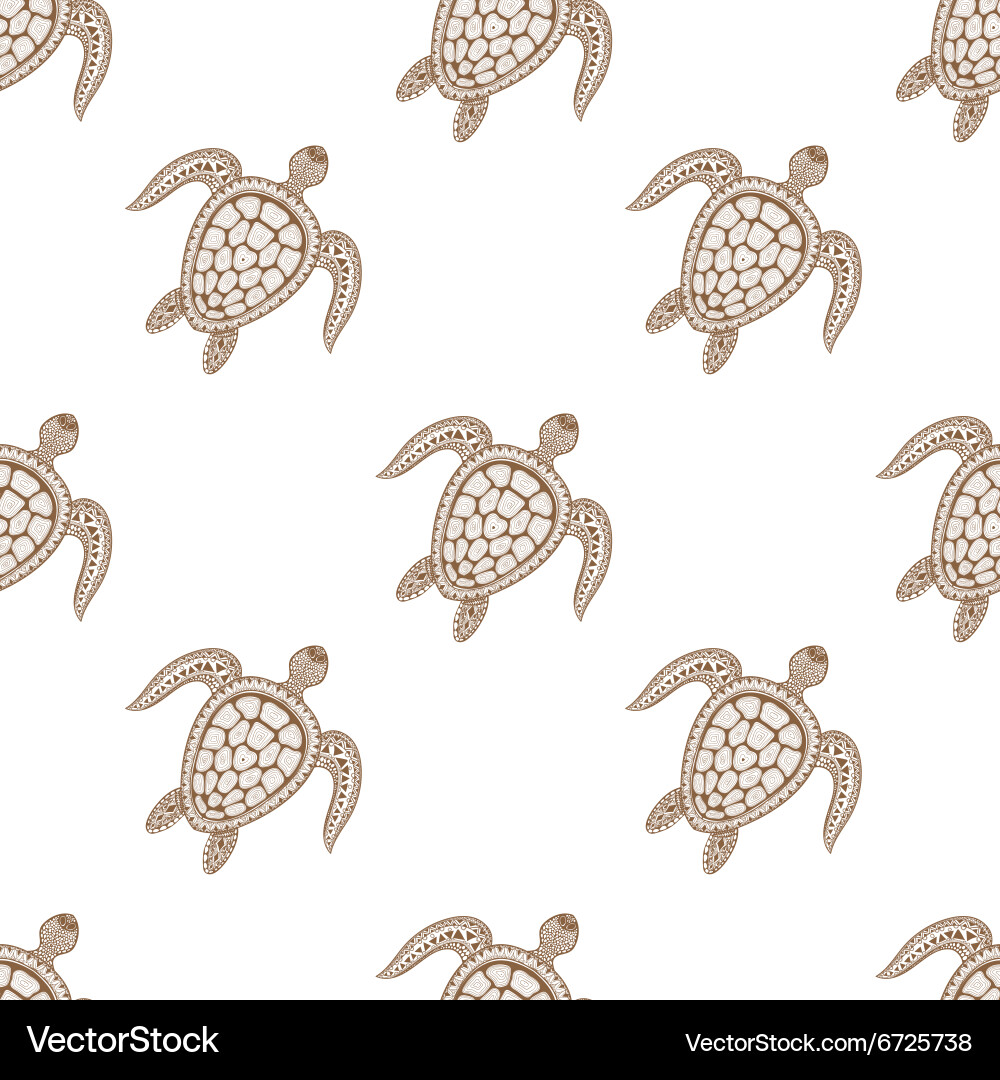 Zentangle Tribal Turtle Pattern Royalty Free Vector Image