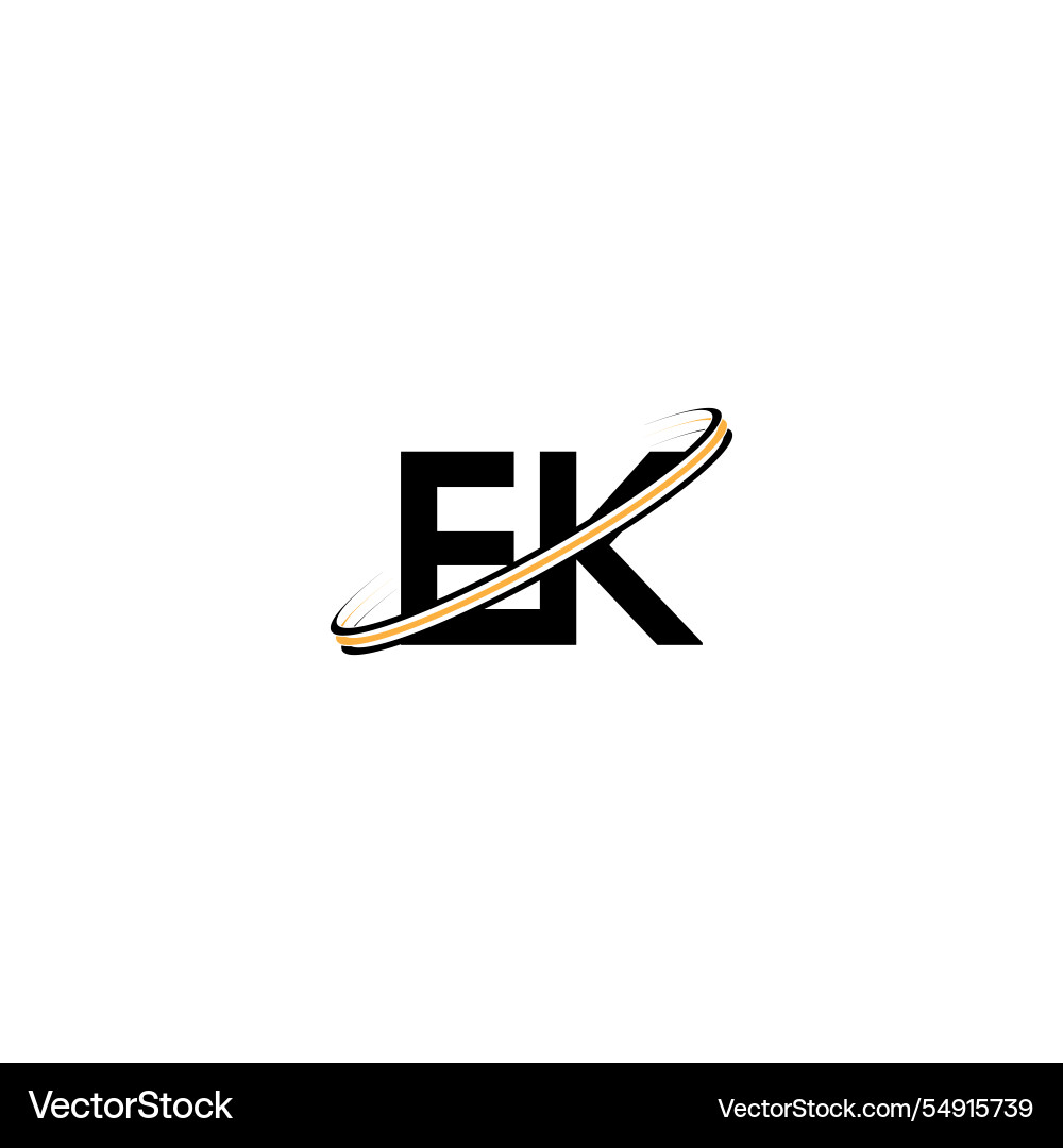 Alphabet initials logo ek ke e and k Royalty Free Vector