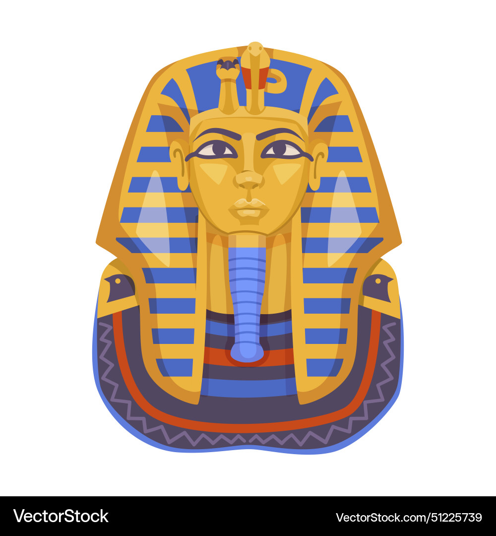 An egyptian pharaohs golden mask Royalty Free Vector Image