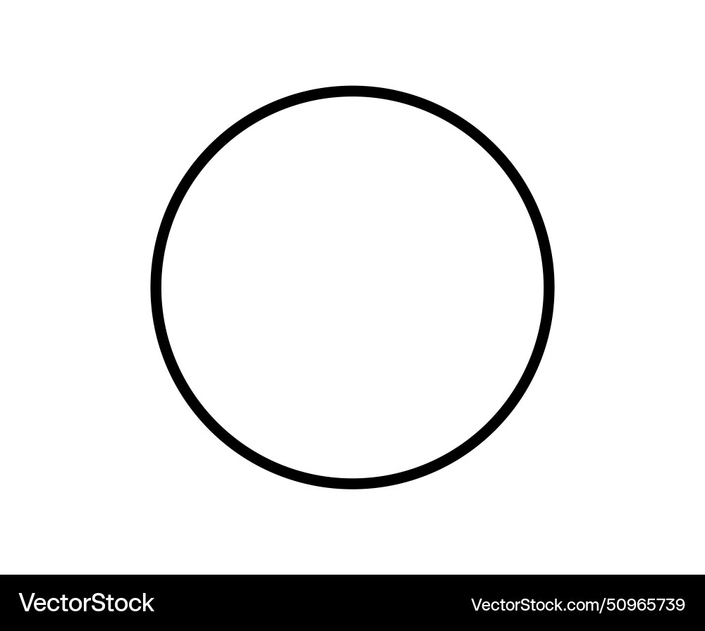 Circle shape outline black stroke symbol Vector Image