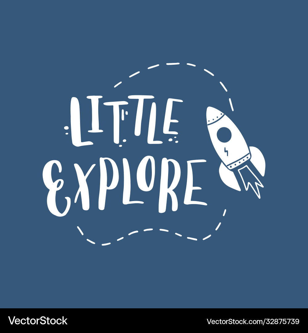 Cute hand drawn lettering space quote Royalty Free Vector