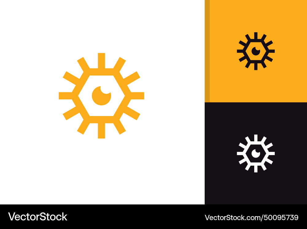 Eye sun logo Royalty Free Vector Image - VectorStock