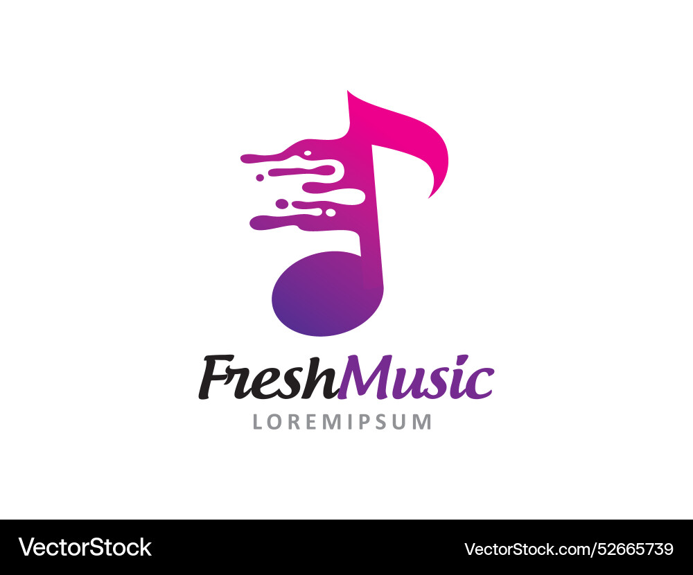 Fresh music logo symbol or icon template Vector Image