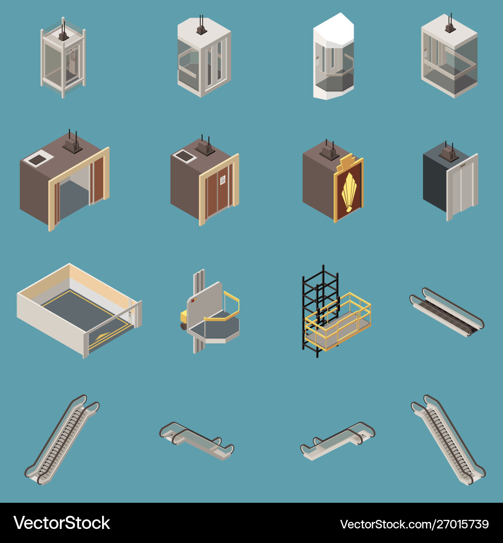 Lift & Escalator Icons Royalty Free Vector Image