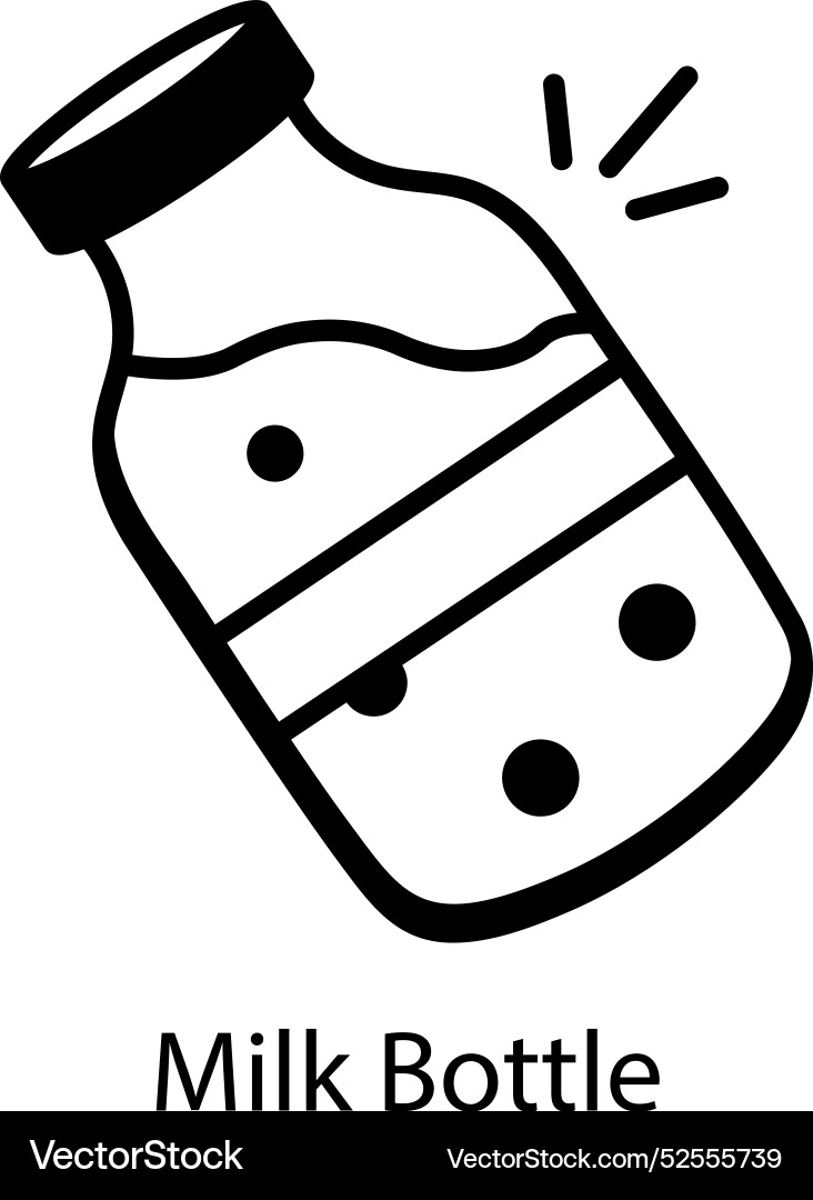 Milk bottle Royalty Free Vector Image - VectorStock