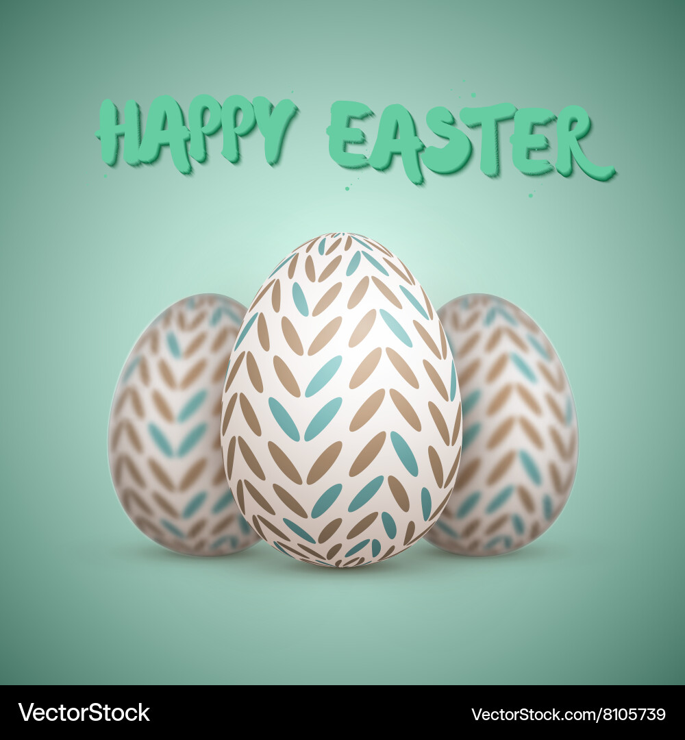 Realistic Easter Egg Set Royalty Free Vector Image