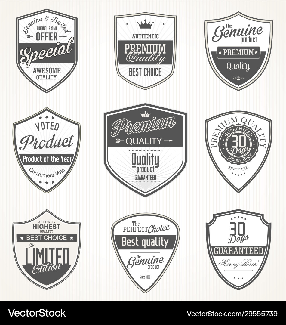 Retro Vintage Badge Set Royalty Free Vector Image