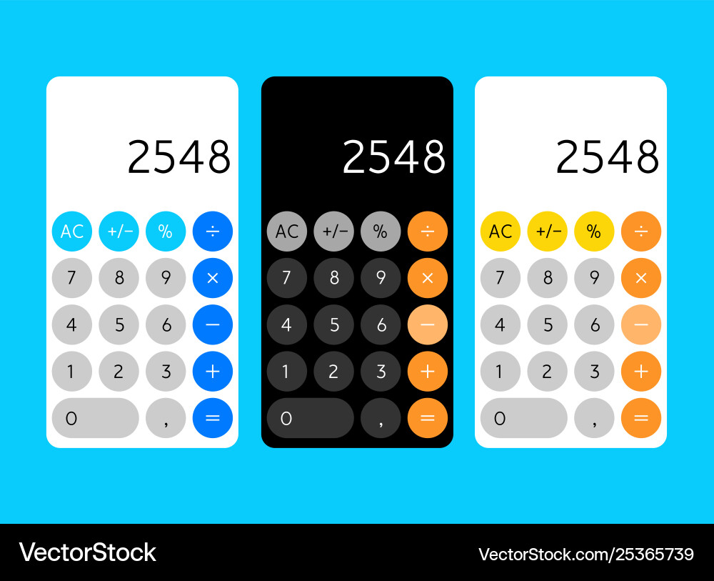 Smartphone calculator app interface mobile Vector Image