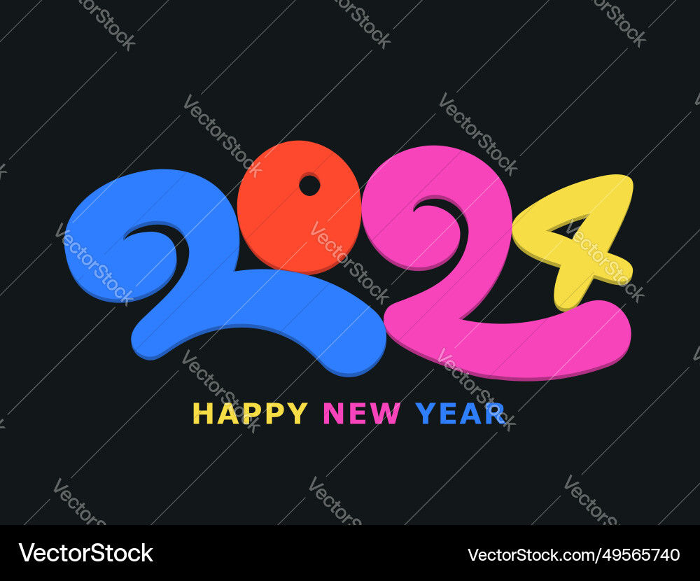 2024 new year number design Royalty Free Vector Image