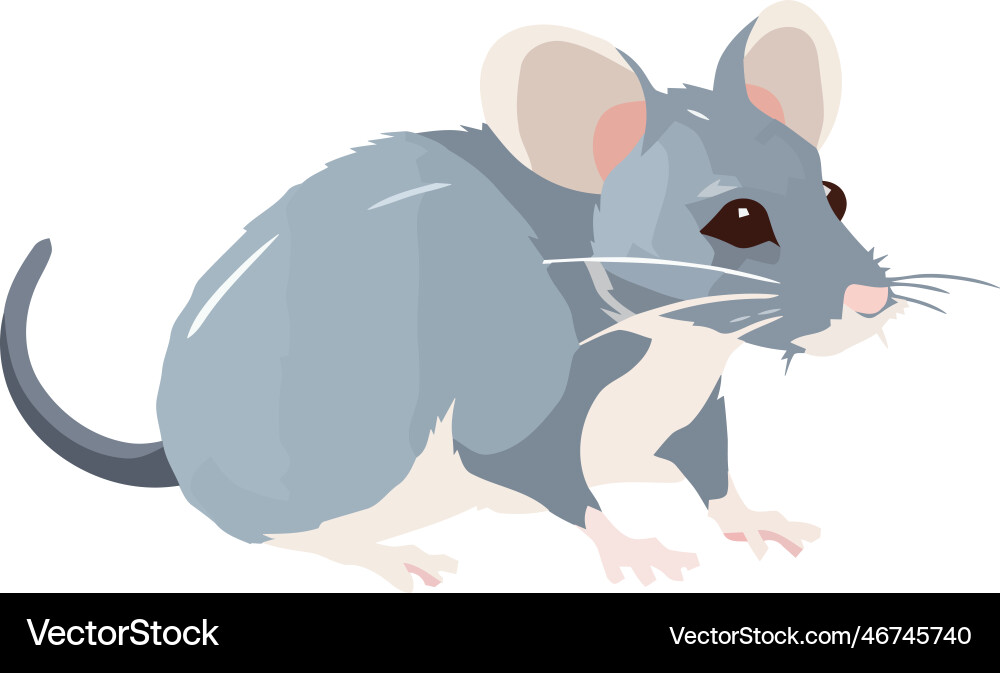 Cute cartoon mouse sitting Royalty Free Vector Image