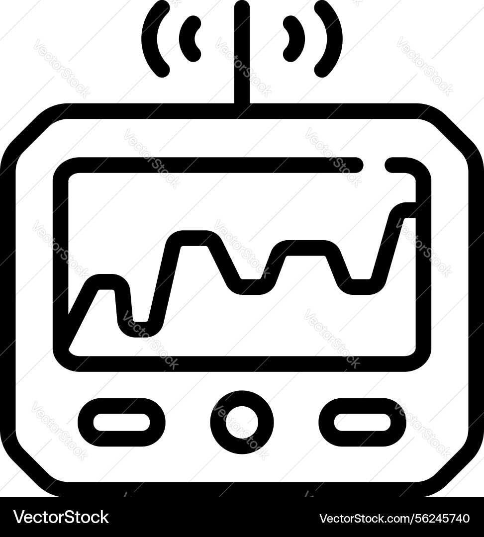Fish finder icon echo sounder depth Royalty Free Vector