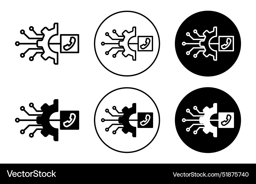 Ivr icon outline flat Royalty Free Vector Image