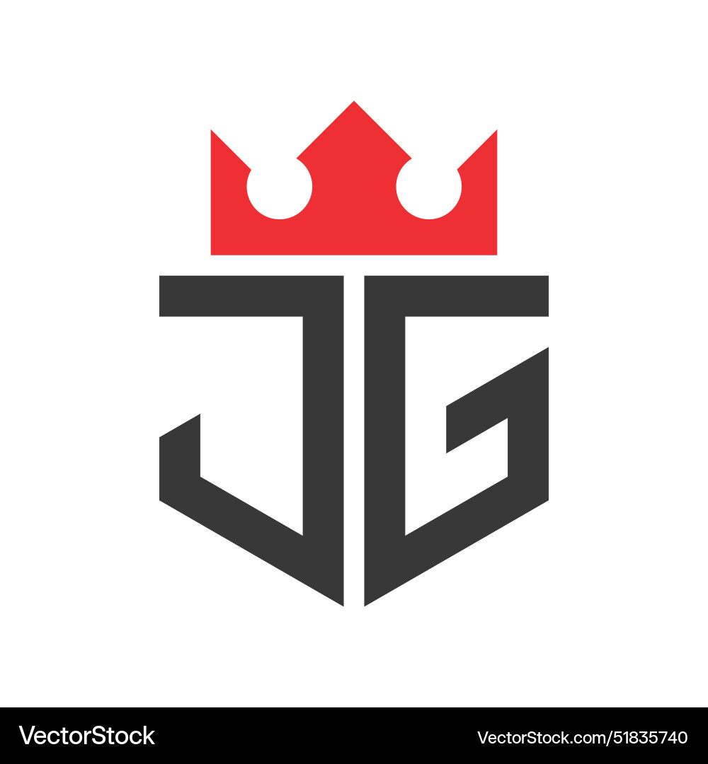 Letter jg crown logo Royalty Free Vector Image