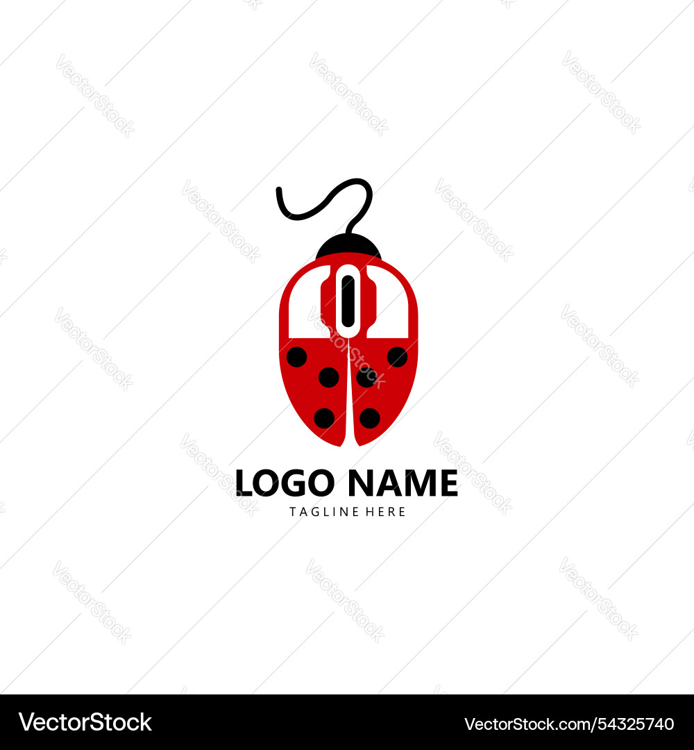 Mouse ladybug logo design Royalty Free Vector Image