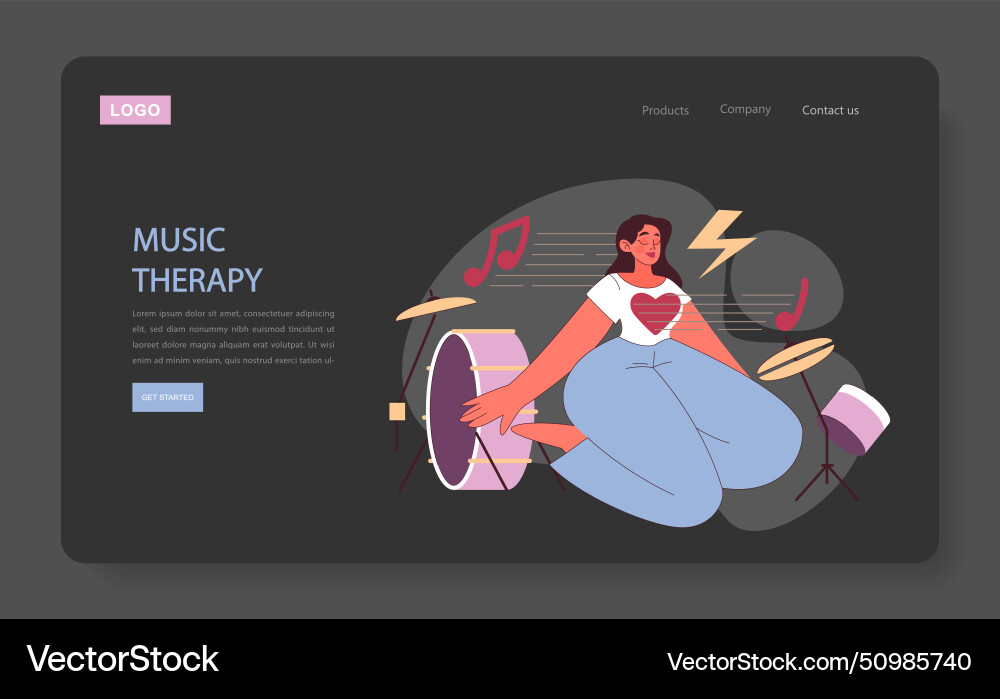 Music therapy concept Royalty Free Vector Image