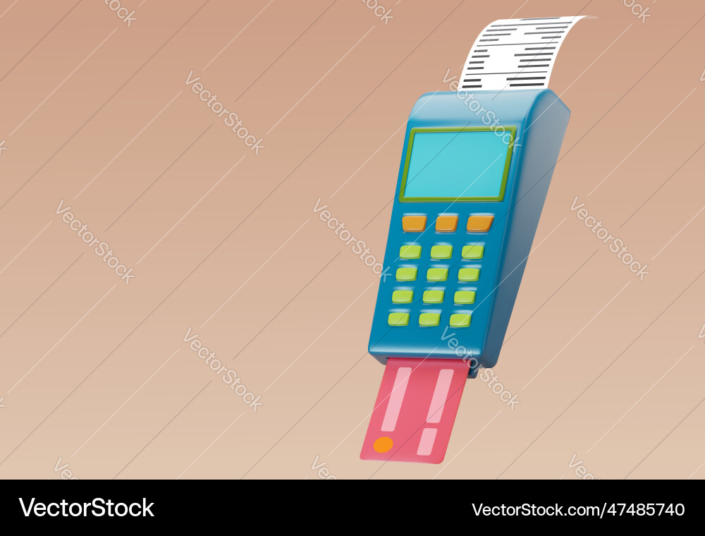 Pos terminal and credit card Royalty Free Vector Image