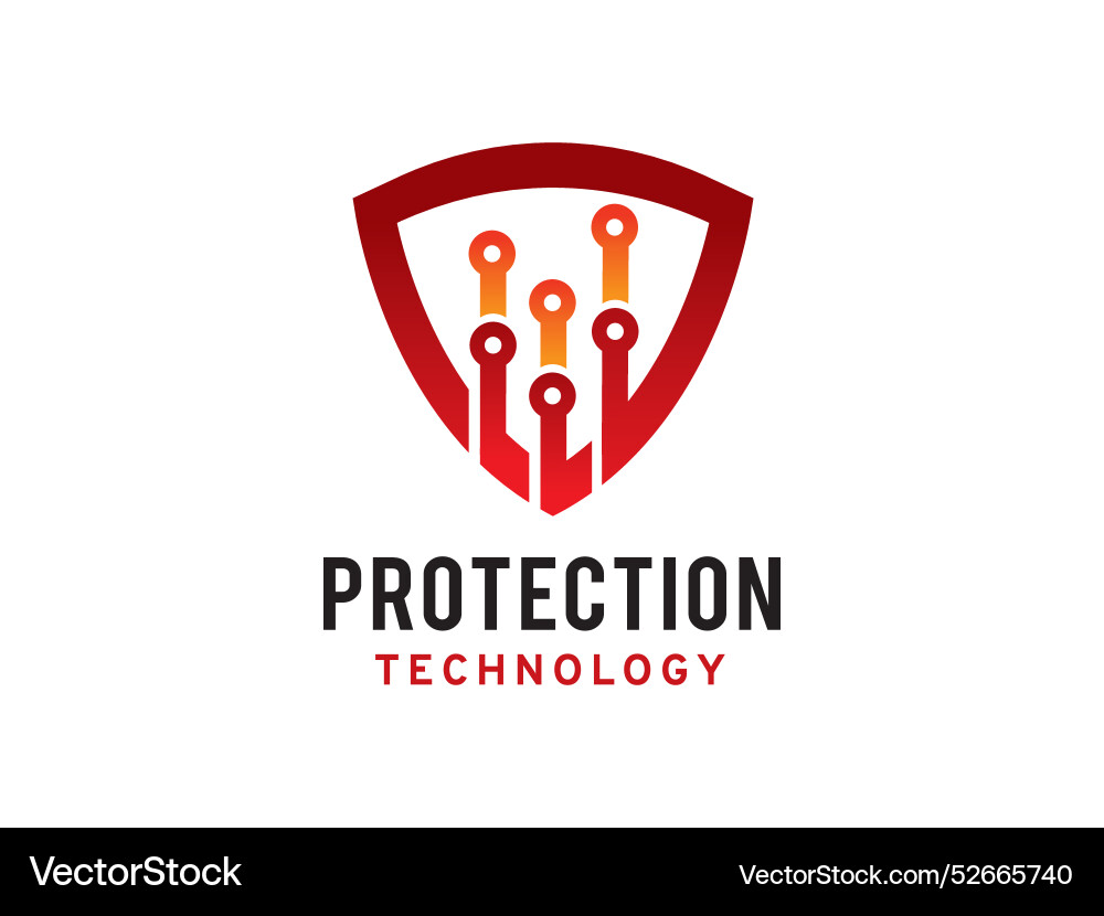 Shield technology logo symbol or icon template Vector Image
