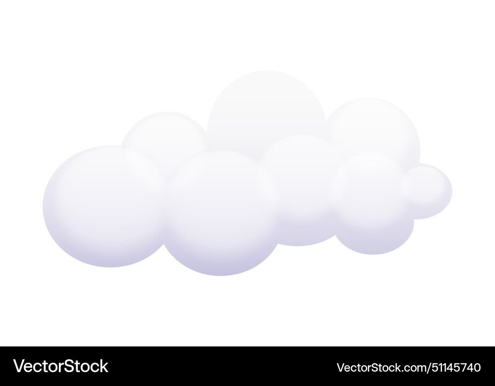 White cloud of bubble shape in air realistic Vector Image
