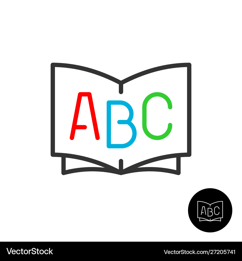 Abc book icon dictionary or children educations Vector Image
