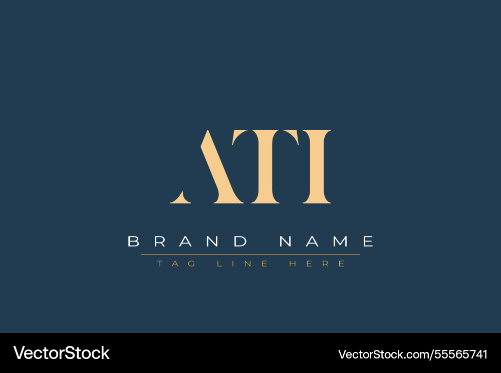 Ati abstract letter logo design Royalty Free Vector Image