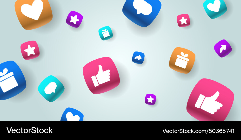 Background with social media icons Royalty Free Vector Image
